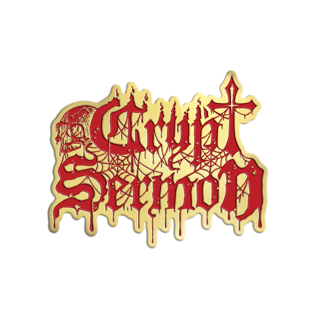 Official Crypt Sermon "Web Logo" Pin – Massacre Merch