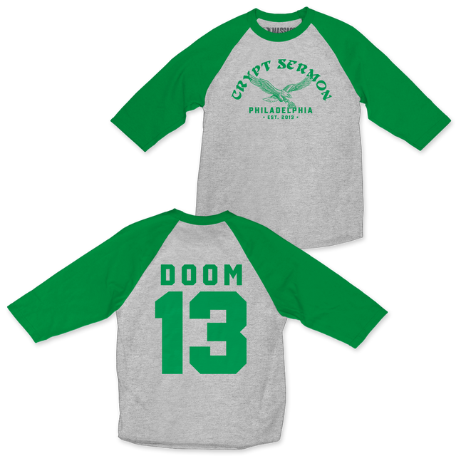 Crypt Sermon "Doom Bird" Raglan Baseball Tee