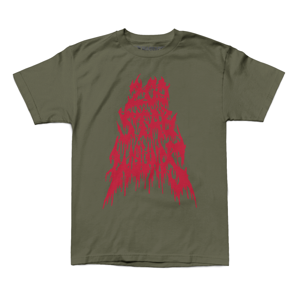 Official 200 Stab Wounds "Stacked" Military Green Shirt – Massacre Merch